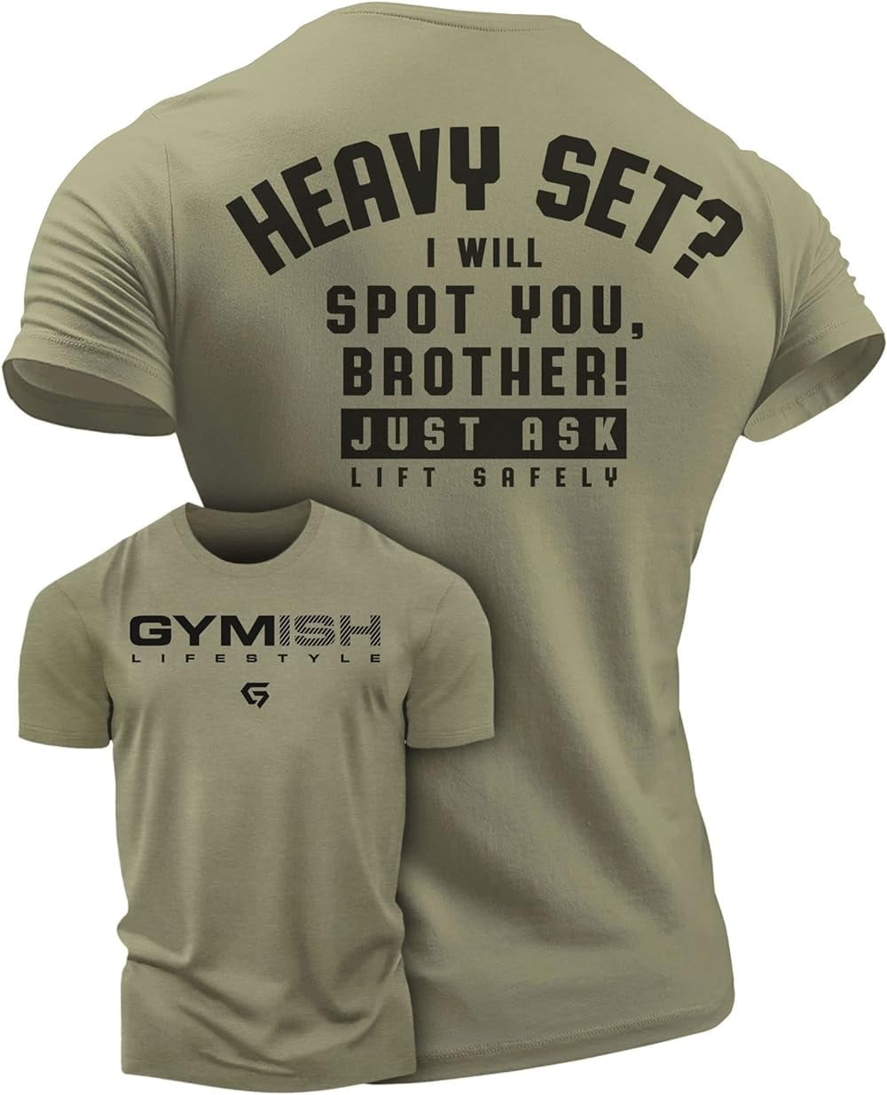GYMISH Spotter Workout T-Shirt for Men, Funny Gym Shirts, Lifting T-Shirt, Deadlift Tee, Men's ...