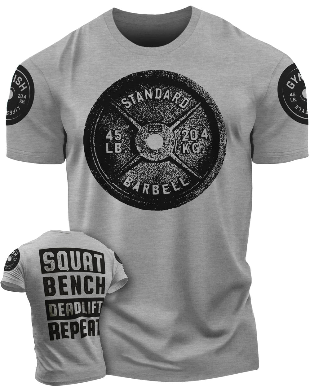 GYMISH Squat Bench Deadlift Workout Shirt for Men Funny Gym Lifting Motivational Sayings ...