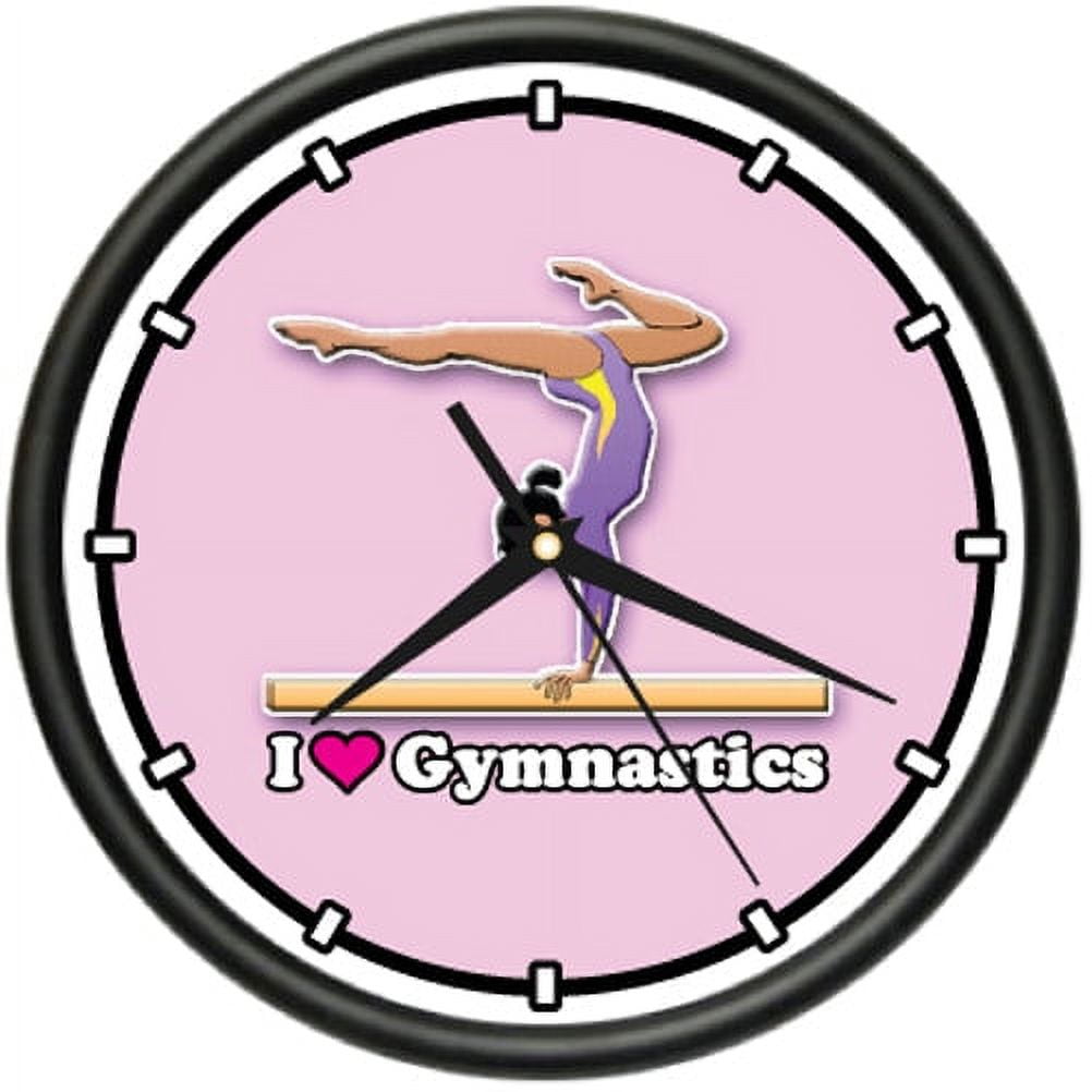 GYMNASTICS Wall Clock gymnast leotard tights gift - Walmart.com
