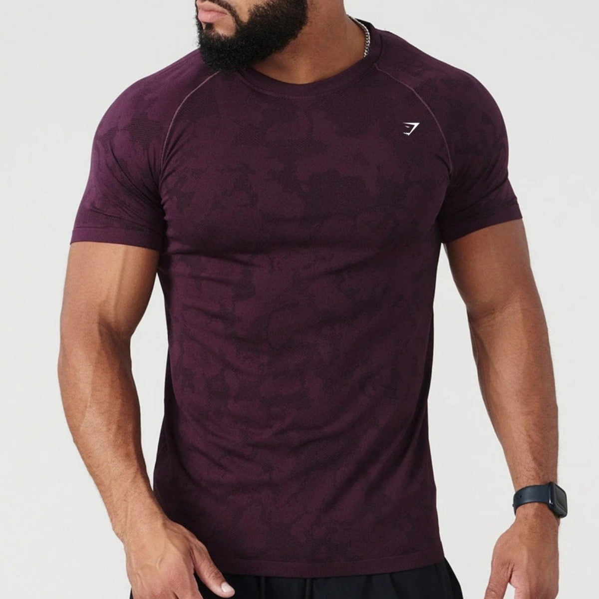 GYMSHARK Men's Compression Shirt - Short Sleeve Elastic T-Shirt Gym ...
