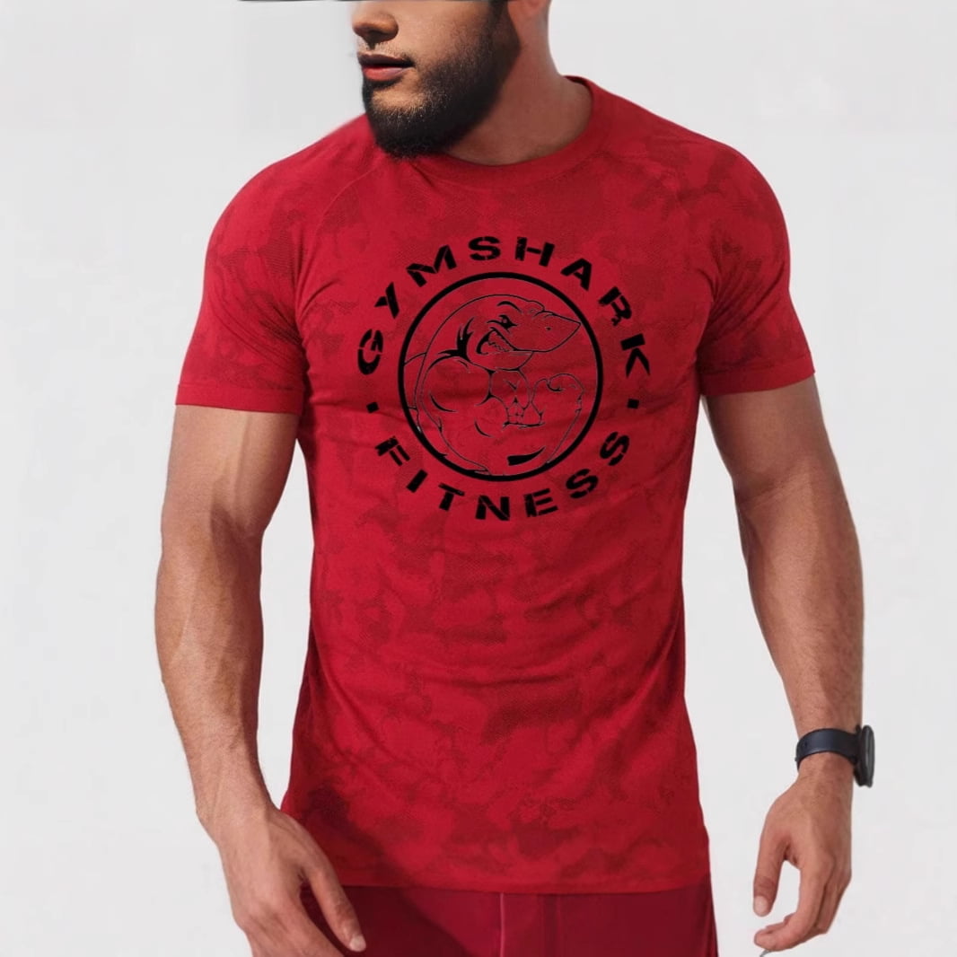 GYMSHARK Mens Gym Workout T-Shirt Casual Slim Fit Crew Neck Short T ...