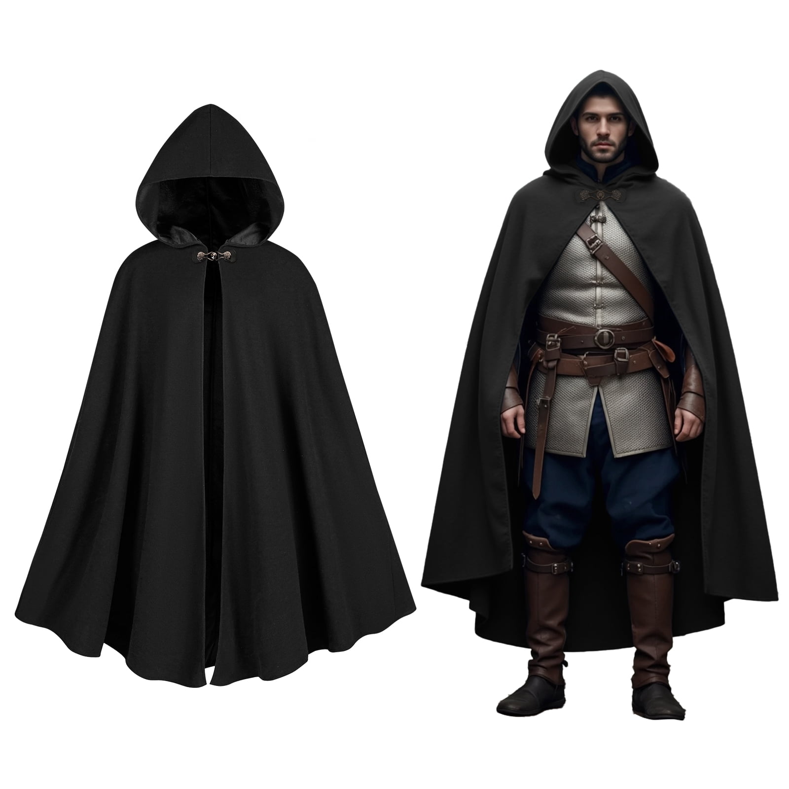 GYQMBT Renaissance Cloak Men, Medieval Costume Long Cloak for Halloween ...