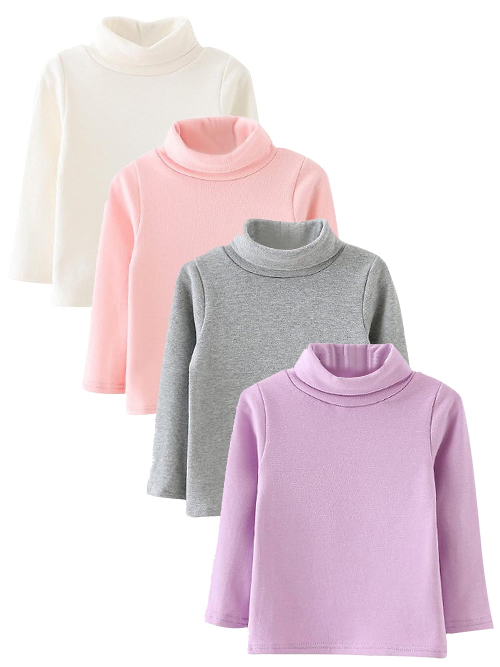 GYRATEDREAM 0-4Y Toddler Girl Pullover Sweater Turtleneck Tops Solid ...