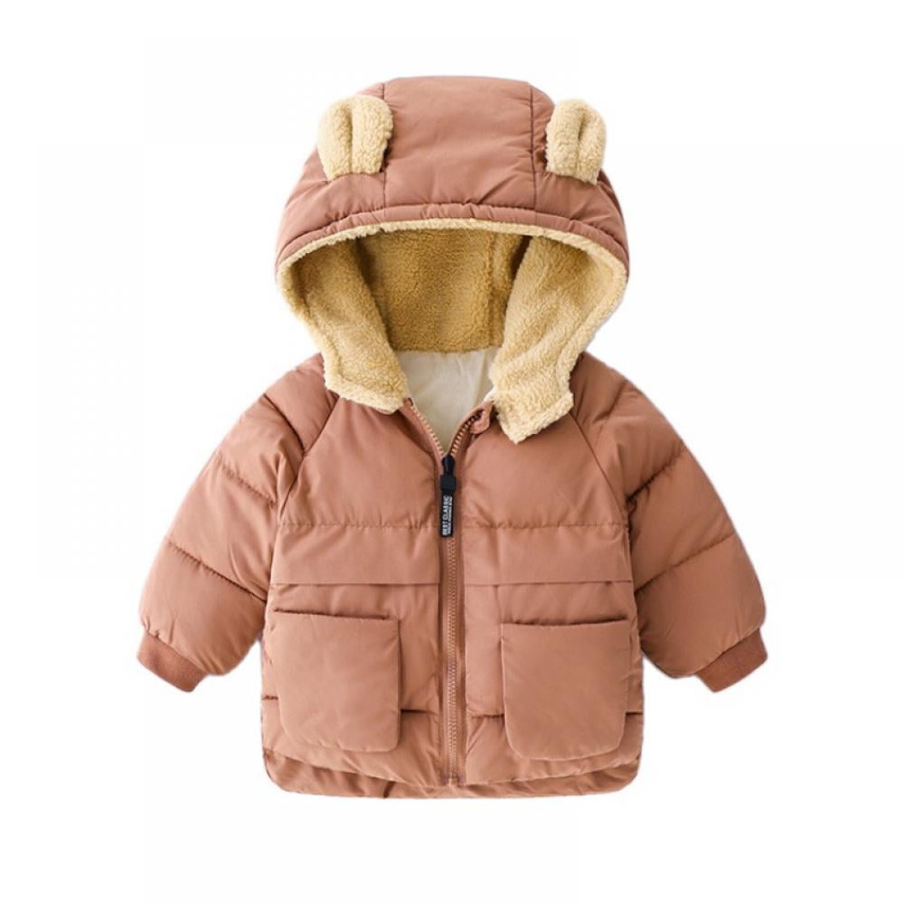 GYRATEDREAM 1-6T Little Girl Boy Ear Hooded Puffer Coat Kid Thickness Snowsuit Jacket Outwear ...