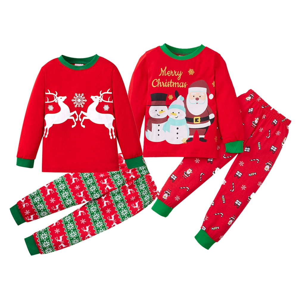 GYRATEDREAM 1-8T Little Girls Boys Long Sleeve Christmas Pajamas Sets ...