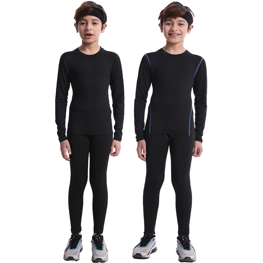 GYRATEDREAM 2 Pack Boys Compression Set Base Layer Athletic Leggings ...