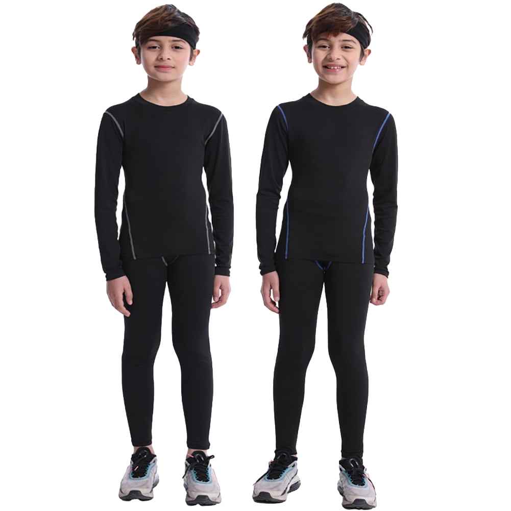GYRATEDREAM 2 Pack Boys Compression Set Base Layer Athletic Leggings ...