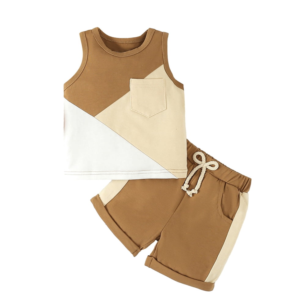 GYRATEDREAM 2Pcs Baby Boys Summer Clothing Sets Cute Colorblock ...