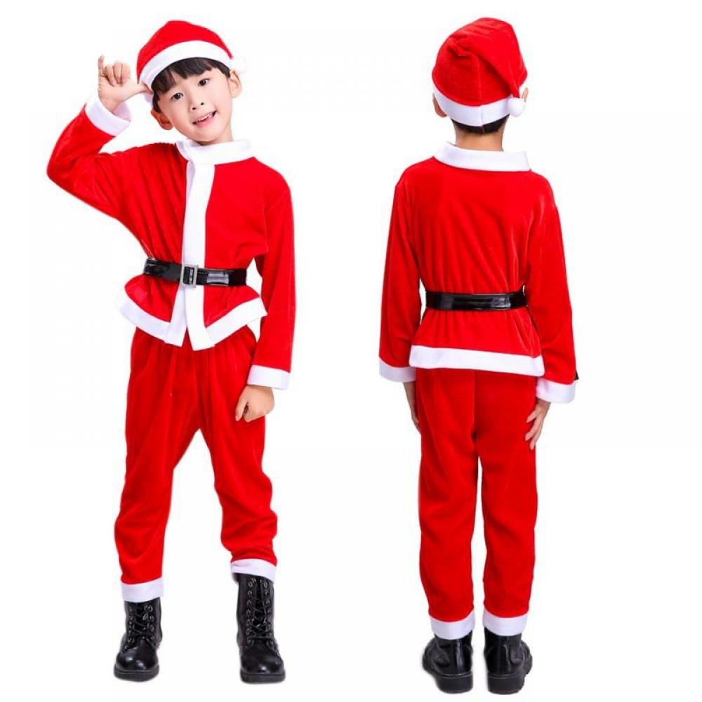 GYRATEDREAM 3-16T Boys Santa Costume Child Santa Suit Velvet Santa ...