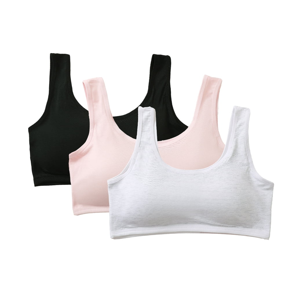 GYRATEDREAM 3 Pack Big Girls' Training Bras Stretch Vest Crop Cami ...