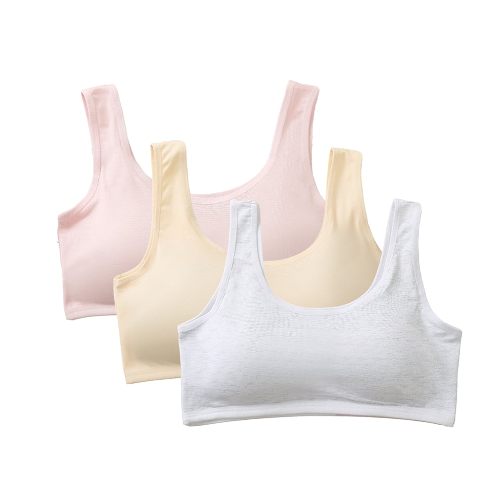 GYRATEDREAM 3 Pack Big Girls' Training Bras Stretch Vest Crop Cami ...
