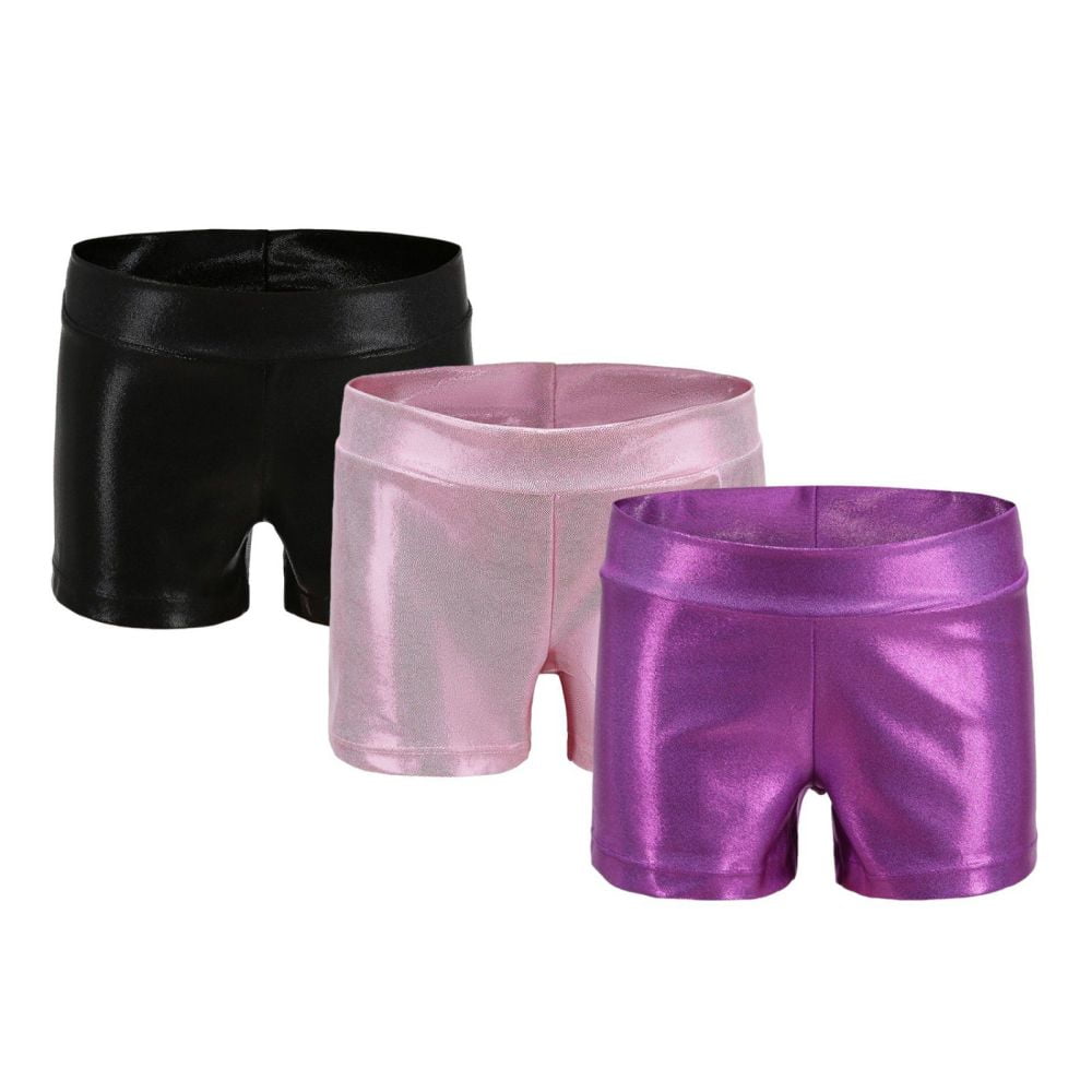 GYRATEDREAM 3 Pack Girls Dance Short Gymnastics Athletic Shorts Sparkle ...