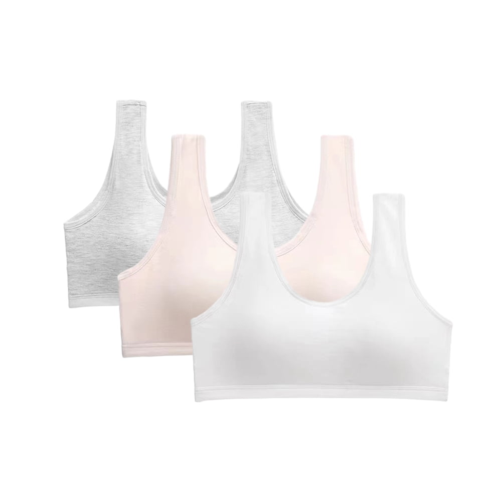 GYRATEDREAM 3 Pack Big Girls' Sports Bra with Breathable Pads Training ...