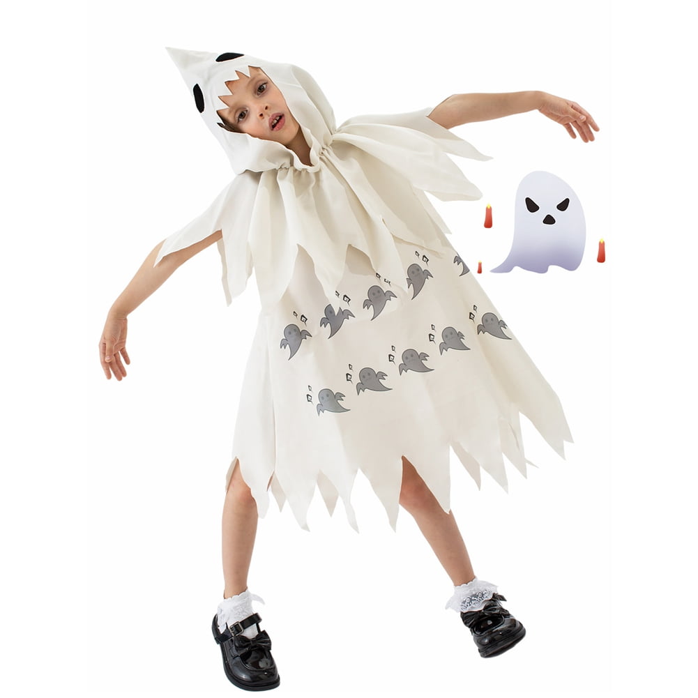 GYRATEDREAM 4-12T Unisex Ghost Costume Cosplay Hood Robe for Halloween ...