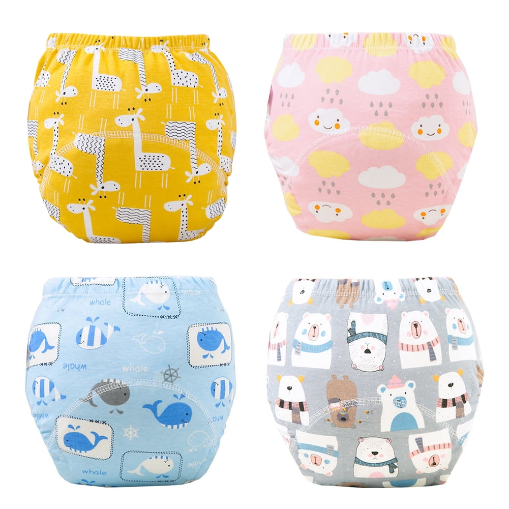 GYRATEDREAM 4 Pack Baby Cotton Training Pants Strong Absorbent Toddler ...