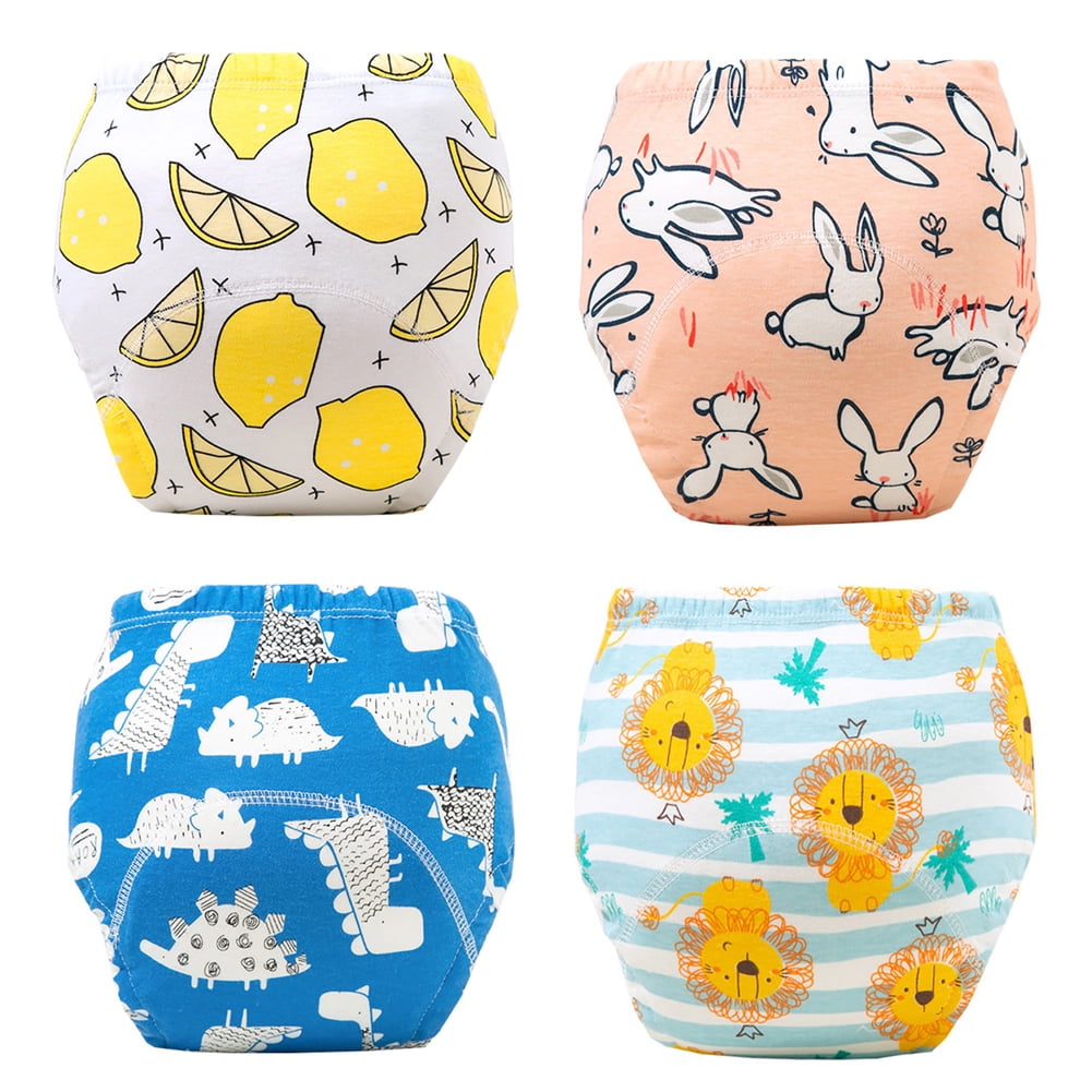 GYRATEDREAM 4 Pack Baby Cotton Training Pants Strong Absorbent Toddler ...
