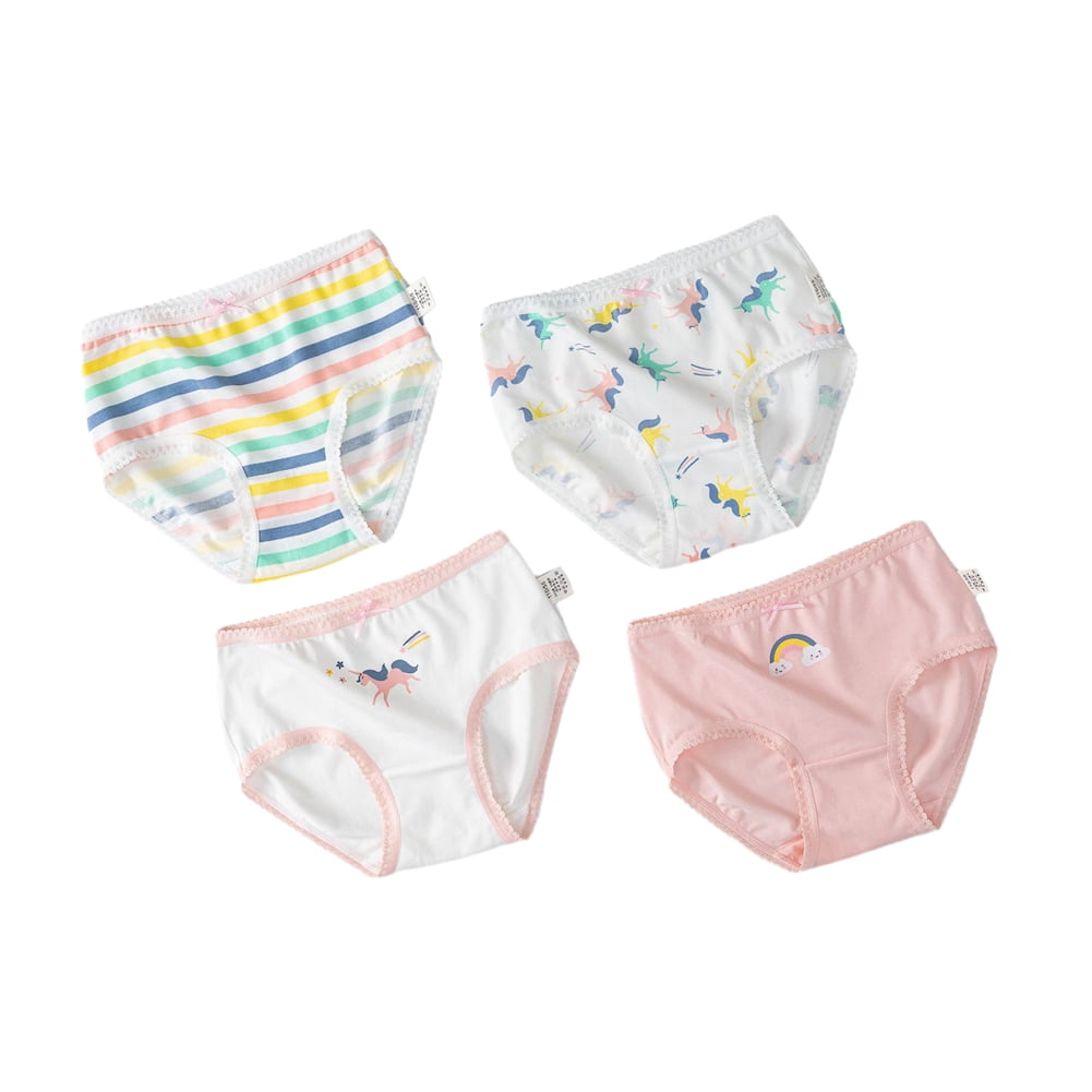 GYRATEDREAM 4 Pack Girls' Underwear Soft Comfort Cotton Panties ...
