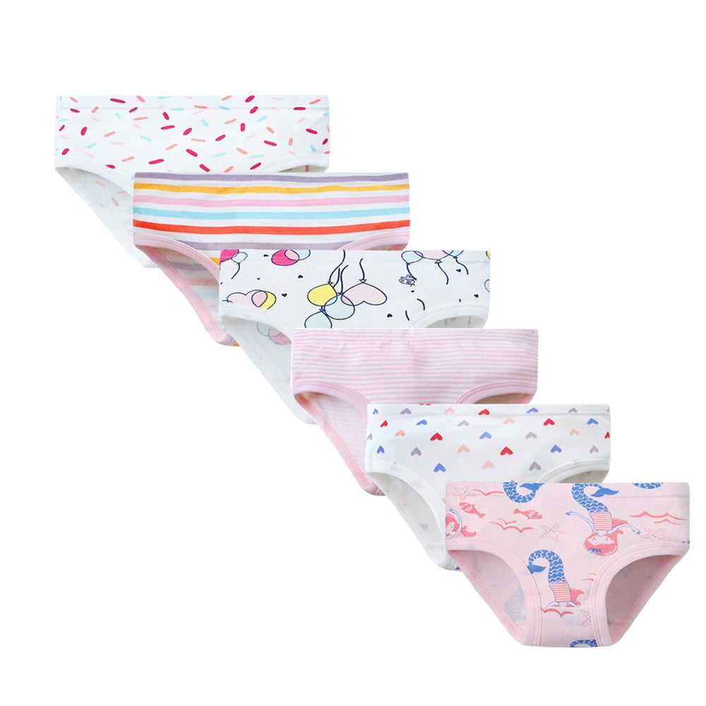 GYRATEDREAM 6 PACK Little Girls Soft Cotton Underwear Breathable ...