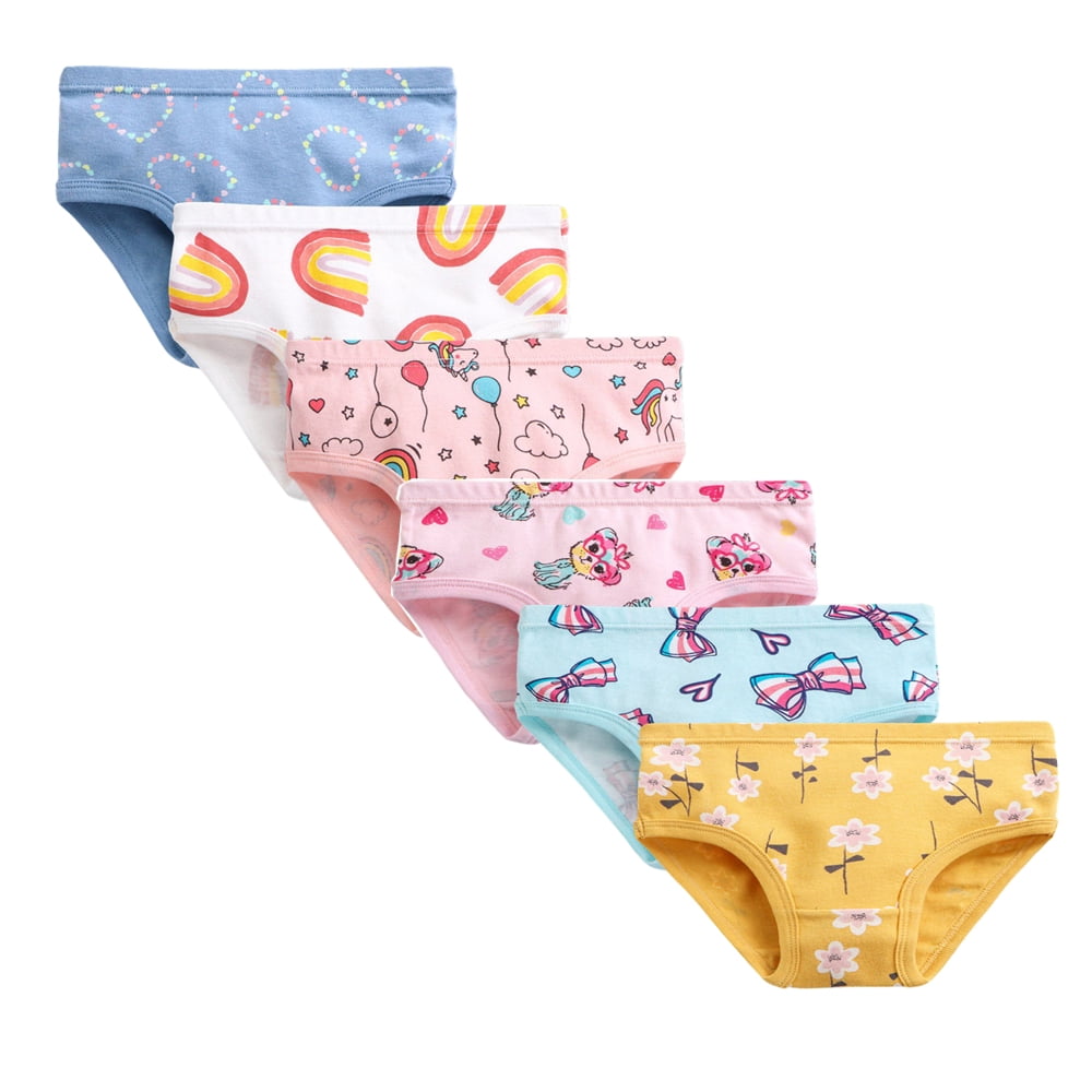 GYRATEDREAM 6 PACK Little Girls Soft Cotton Underwear Breathable ...