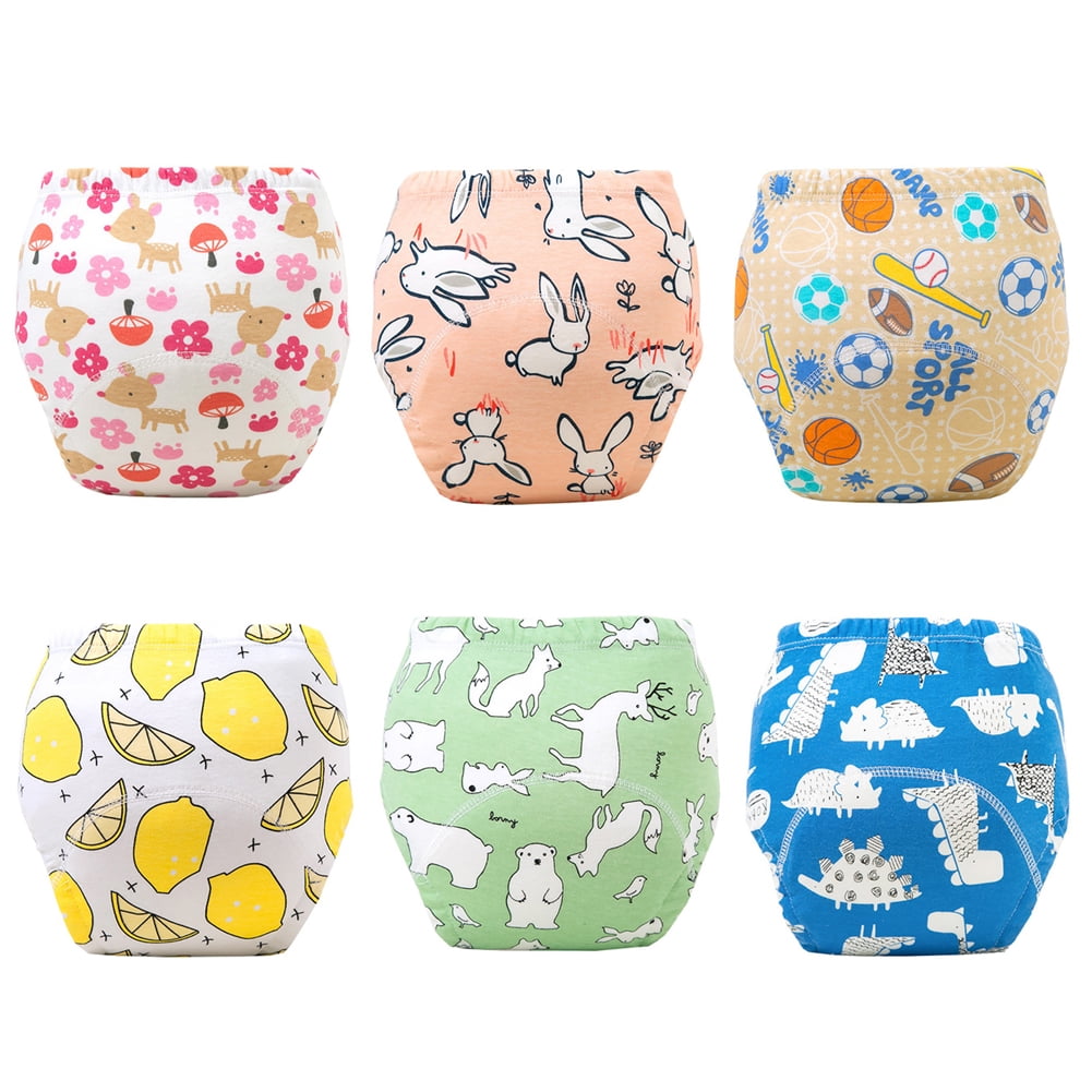 GYRATEDREAM 6 Pack Baby Cotton Training Pants Strong Absorbent Toddler ...