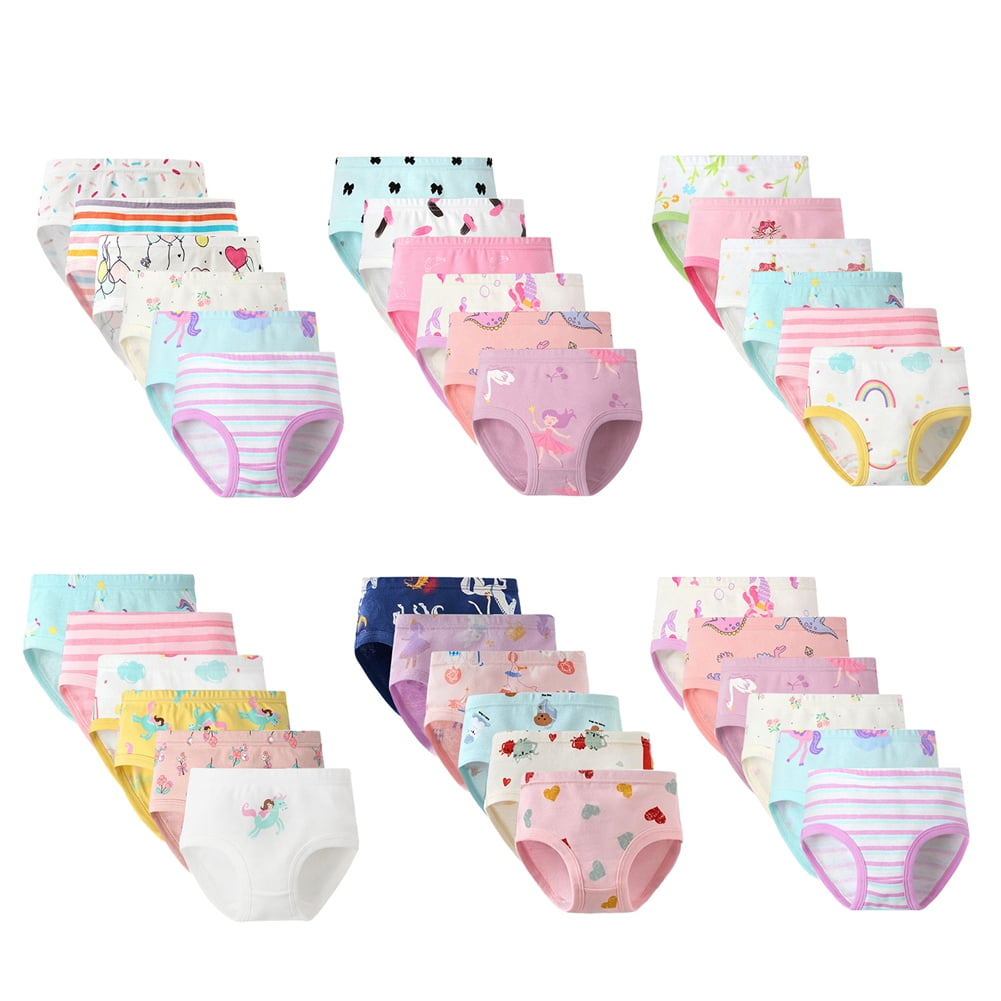 GYRATEDREAM 6 Pack Boboking Soft Cotton Underwear Toddler Girls'Briefs ...