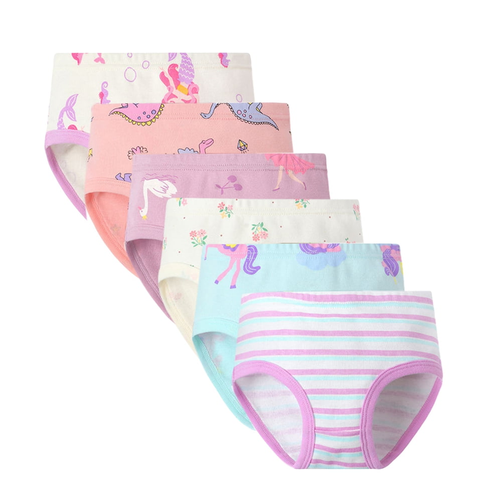 GYRATEDREAM 6 Pack Boboking Soft Cotton Underwear Toddler Girls'Briefs ...
