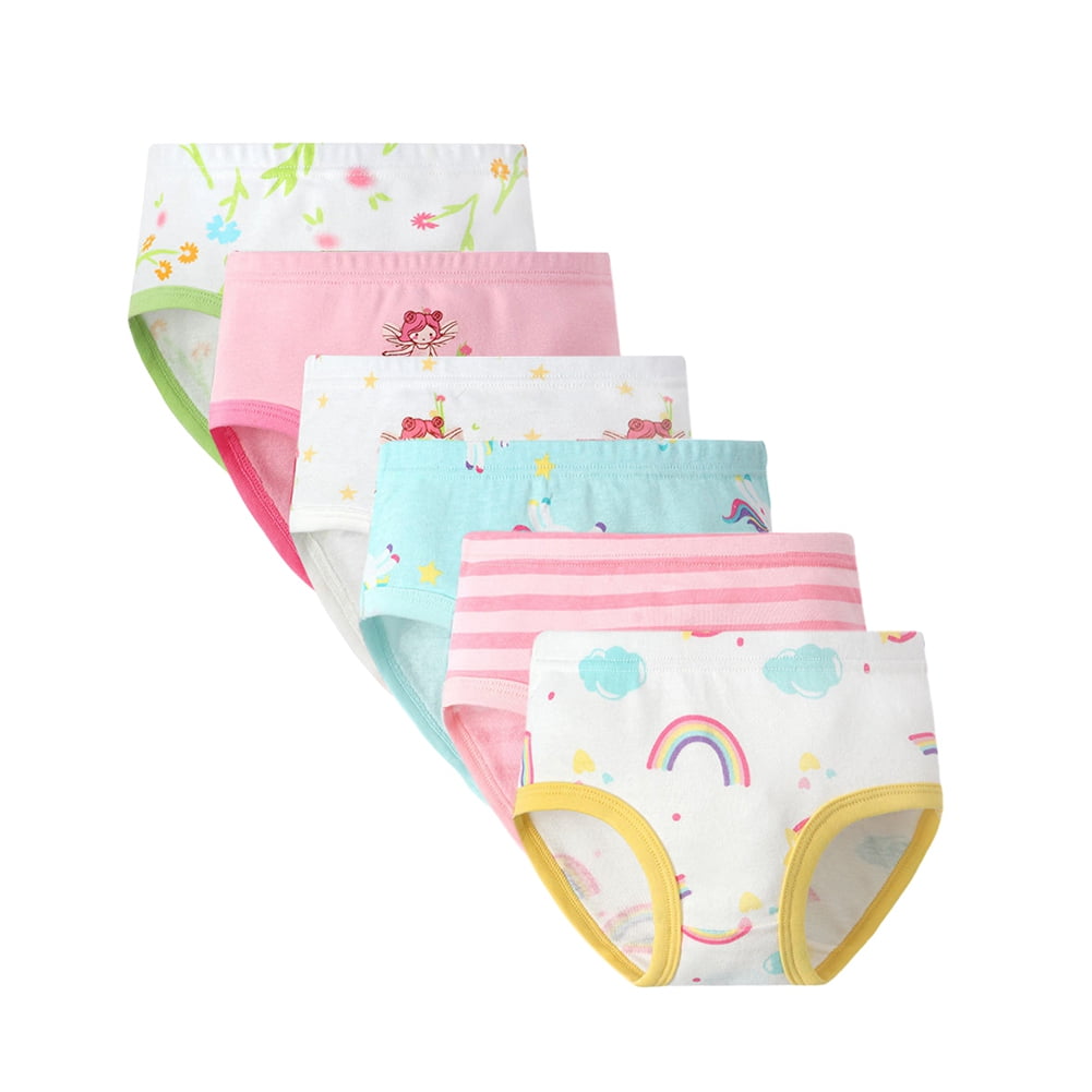 GYRATEDREAM 6 Pack Boboking Soft Cotton Underwear Toddler Girls'Briefs ...
