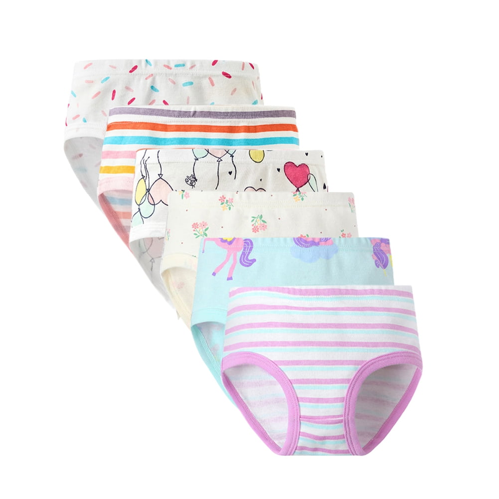 GYRATEDREAM 6 Pack Boboking Soft Cotton Underwear Toddler Girls'Briefs ...