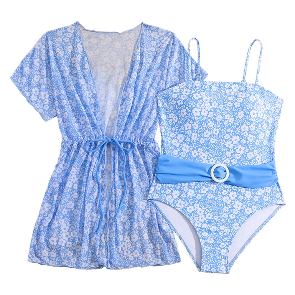 GYRATEDREAM 7-12Y Girls 2 Piece Jumpsuit Swimsuit Set Coverups with ...