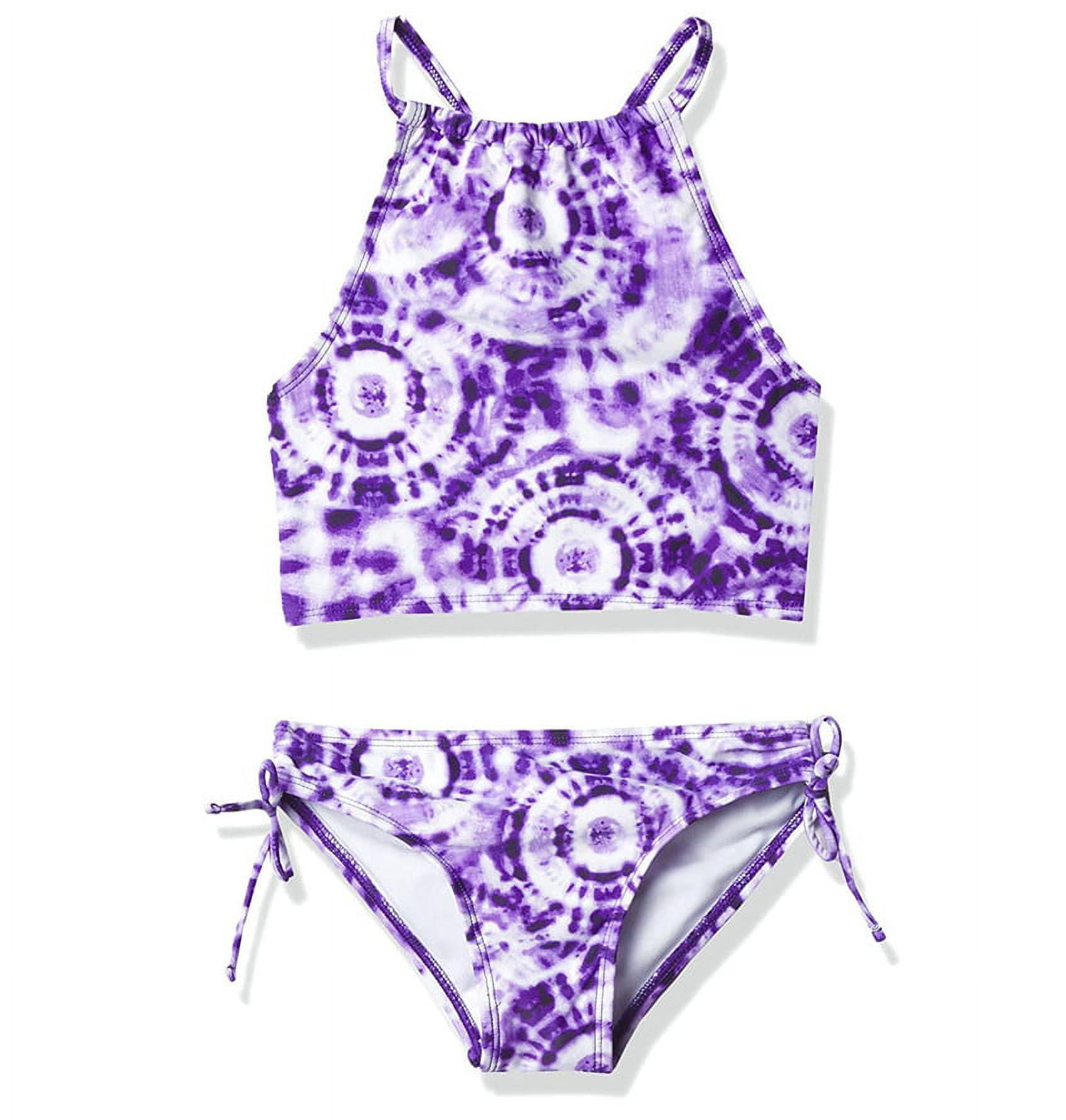 GYRATEDREAM 7-13Y Child Girls Halter Tankini Side Tie Bikini Bathsuit ...