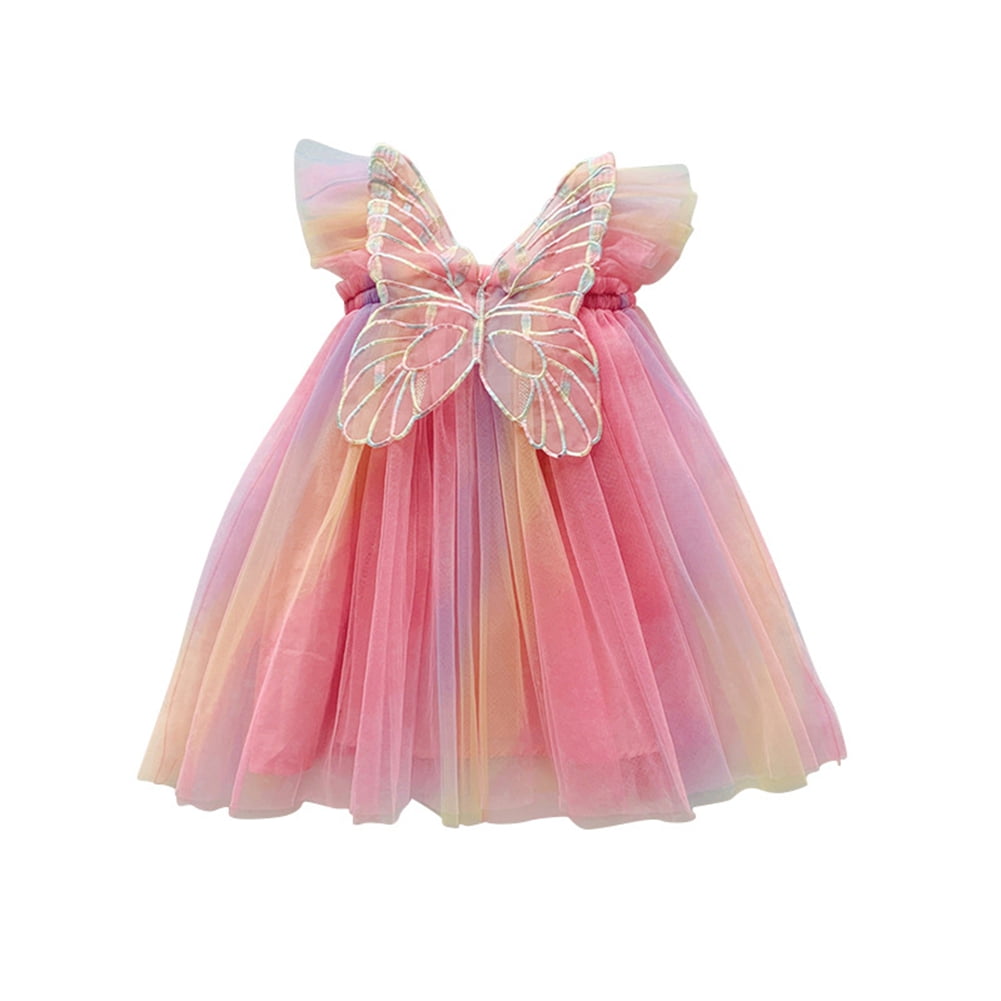 GYRATEDREAM Baby Girls Tulle Tutu Dress Butterfly Sundress Formal ...