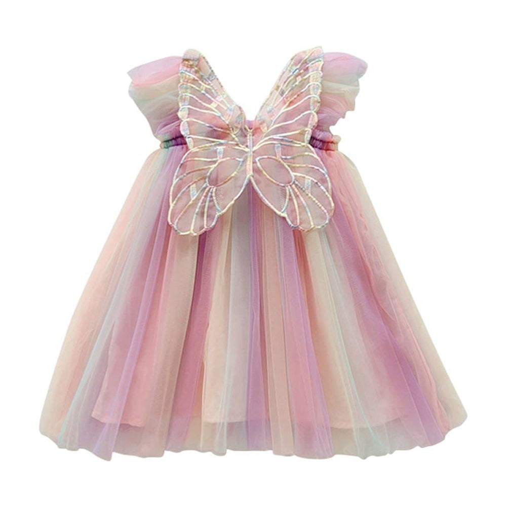 GYRATEDREAM Baby Girls Tulle Tutu Dress Butterfly Sundress Formal ...