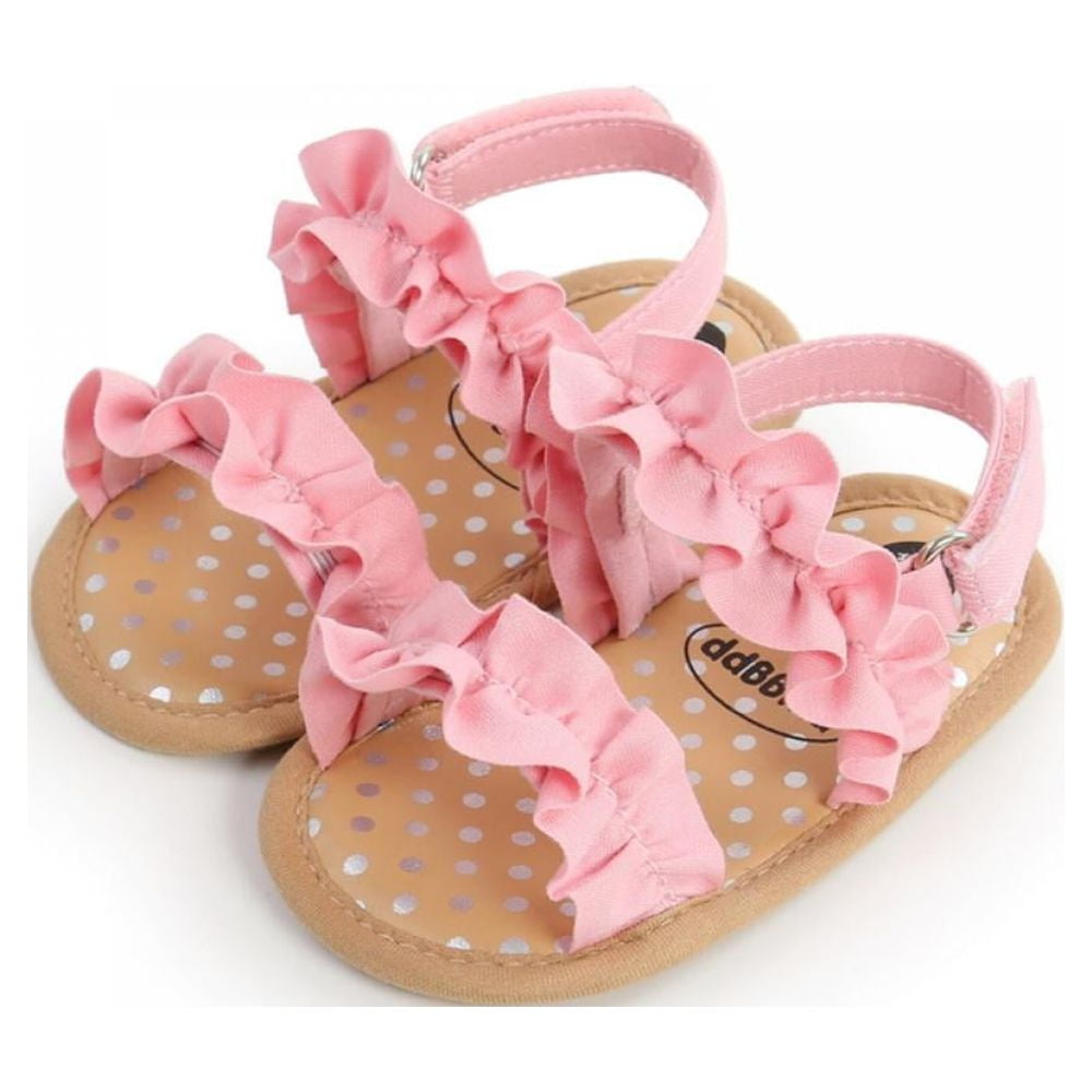 GYRATEDREAM Baby Toddler Infant Girls PU Leather Soft Sole Summer Sandals Flower Princess Flat ...