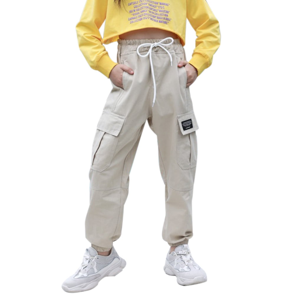 GYRATEDREAM Cargo Pants for Girls Pink Cargo Jogger Pants Casual Girl's ...