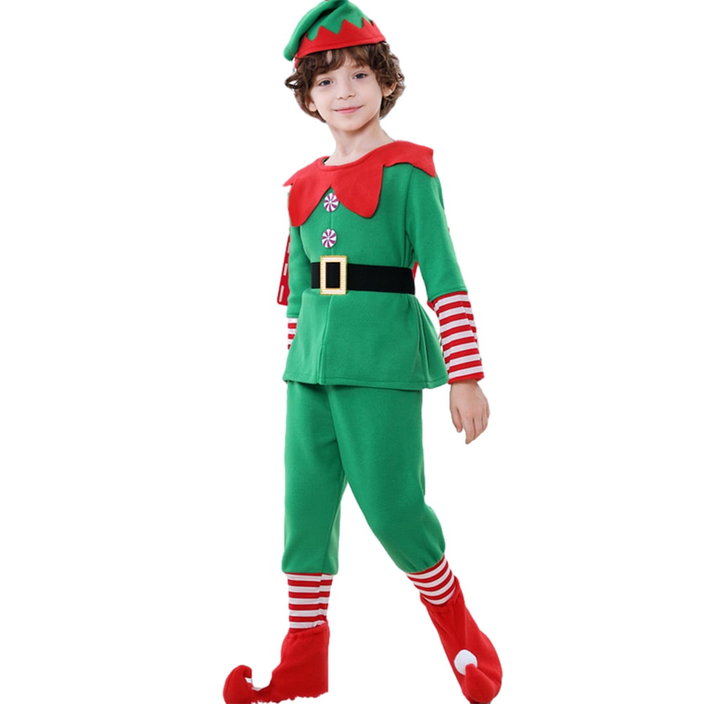 GYRATEDREAM Christmas Elf Costume for Parents and Child, Short Sleeve ...