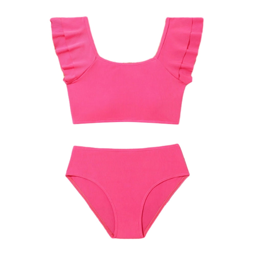 GYRATEDREAM Girl Swimsuit Ruffles Two Piece Bathing Suit Summer Bikini ...
