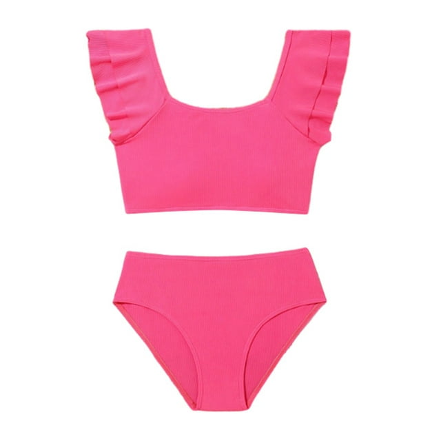GYRATEDREAM Girl Swimsuit Ruffles Two Piece Bathing Suit Summer Bikini ...
