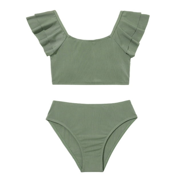 GYRATEDREAM Girl Swimsuit Ruffles Two Piece Bathing Suit Summer Bikini ...