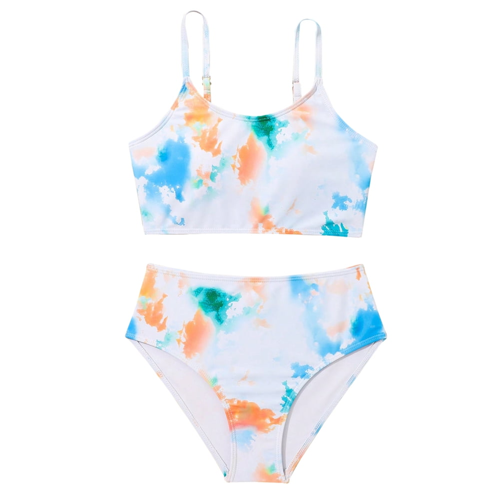 GYRATEDREAM Girl's 2 Piece Swimsuit Kids Summer Beach High Waist Bikini ...