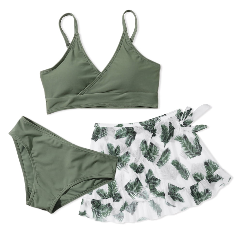 GYRATEDREAM Girl's 3 Piece Swimsuits with Chest Pads Bathing Suit with ...
