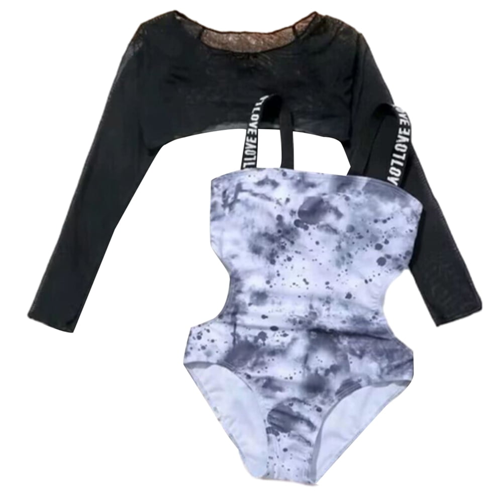 GYRATEDREAM Girl's Cut Out One Piece Swimsuit Tie Dye Sport Swimwear ...