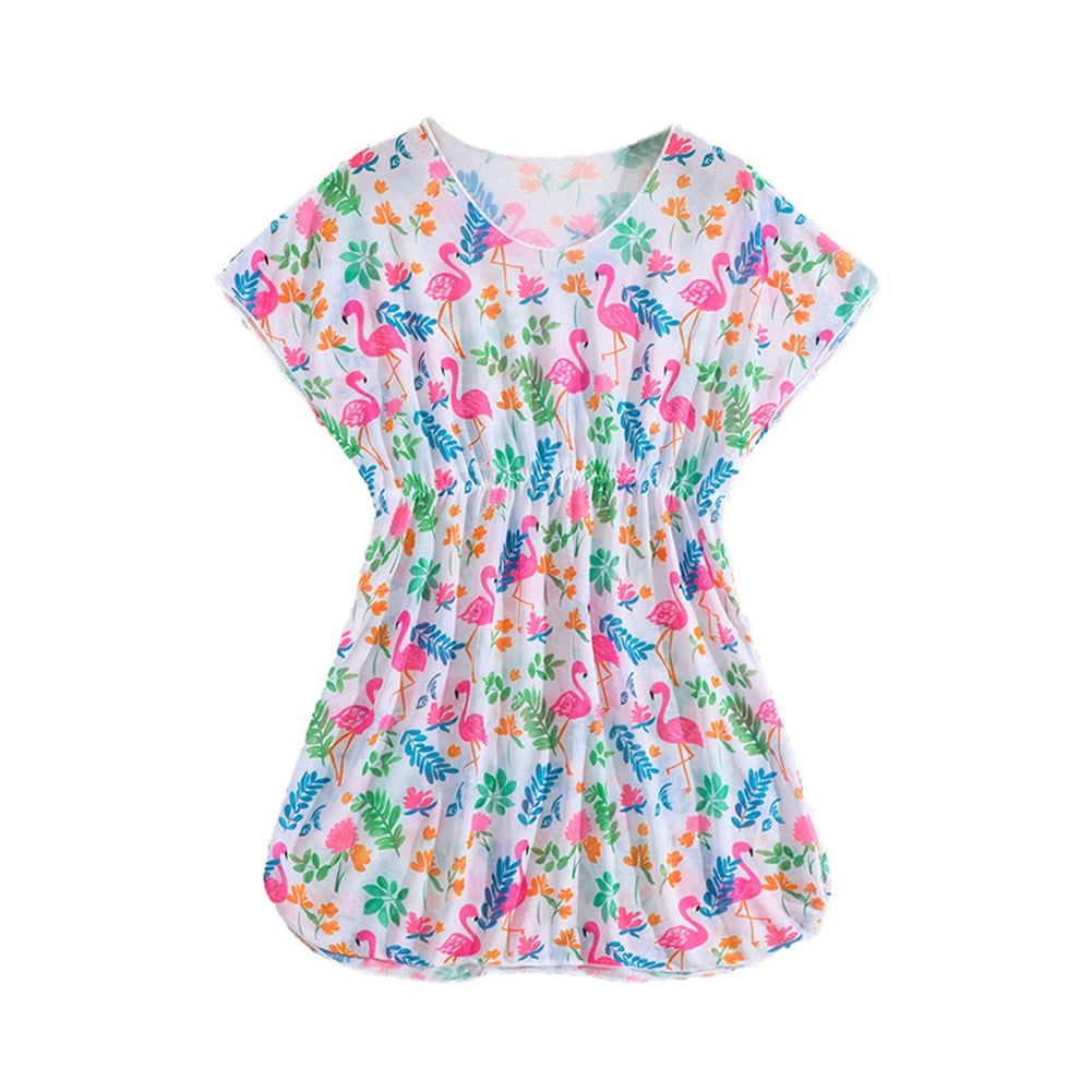 GYRATEDREAM Girl's Ombre Short Sleeve Bathing Suit Cover Up Beachwear ...