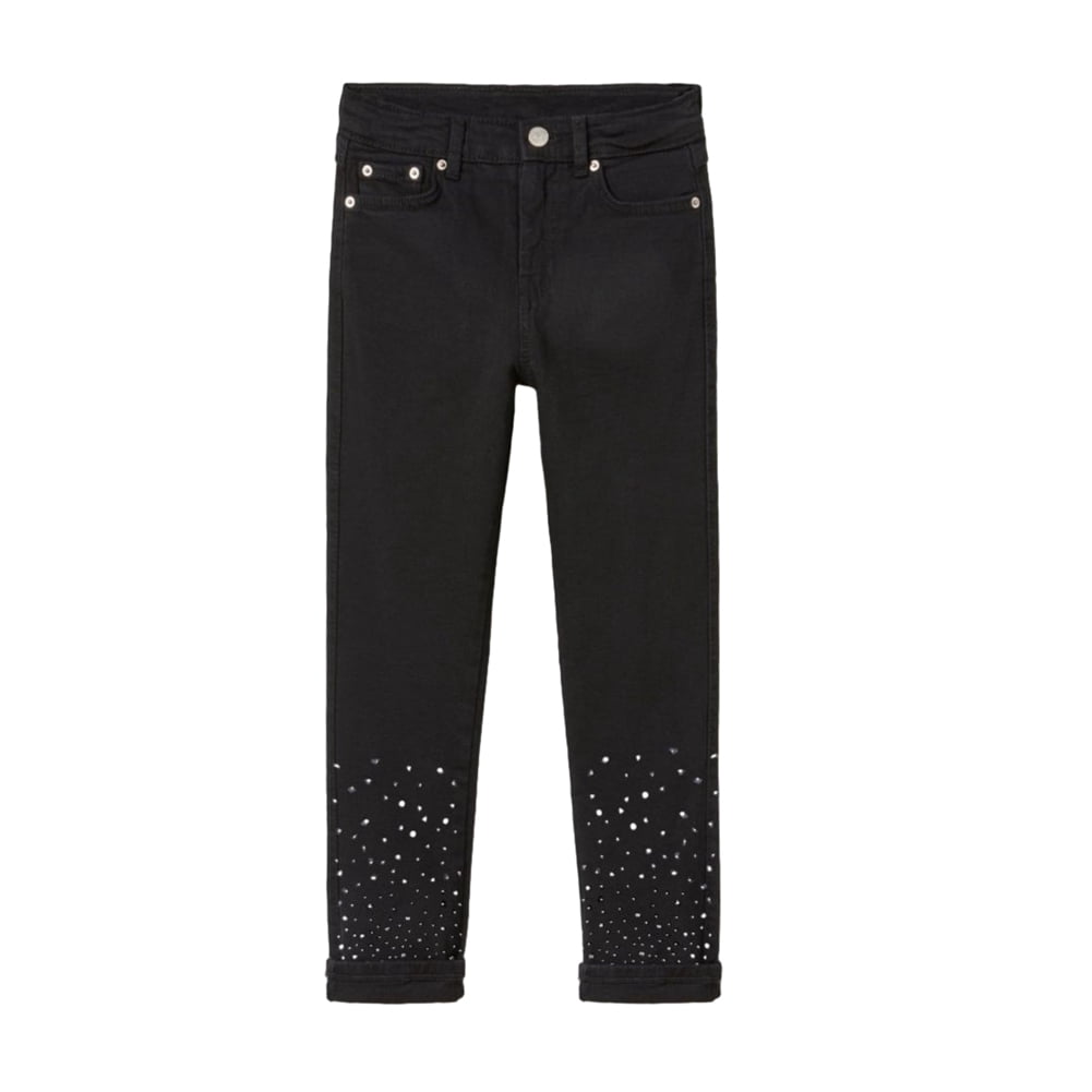 GYRATEDREAM Girl's Sparkly Rhinestone Baggy Jeans High Waisted Denim ...