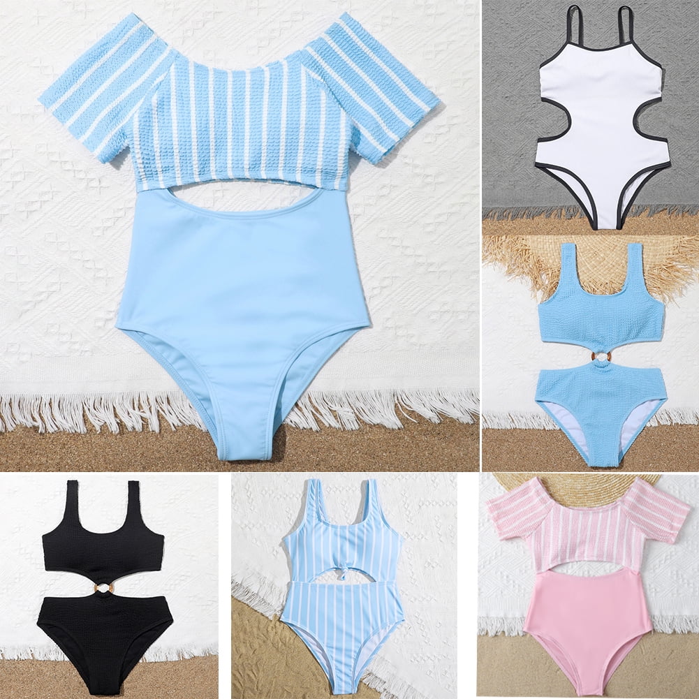 GYRATEDREAM Girls 1-Piece Sport Swimsuit Cut Out Summer Monokini ...