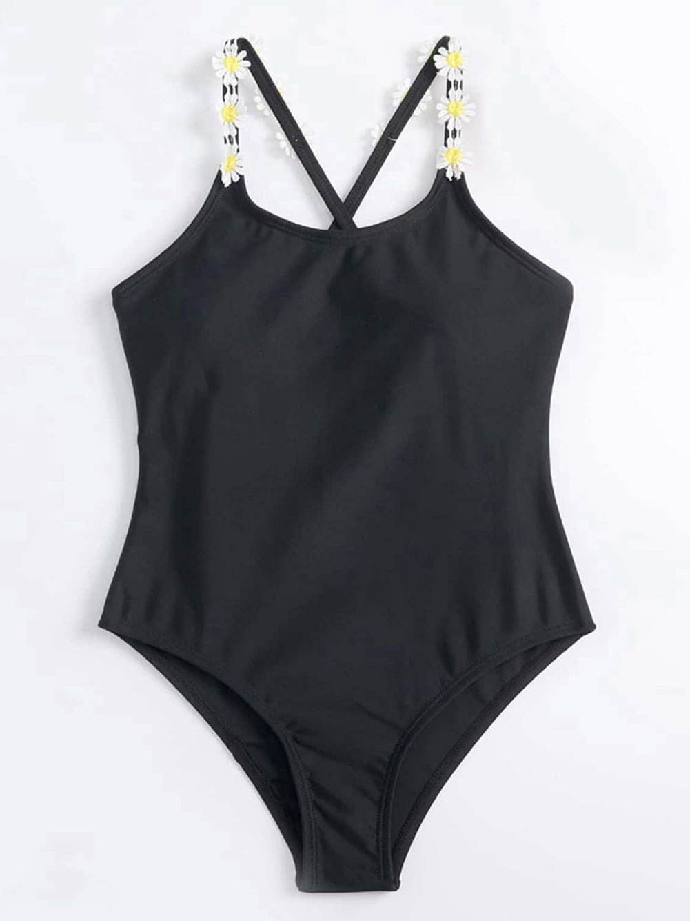 GYRATEDREAM Girls 1-Piece Sport Swimsuit Off Shoulder Summer Floral ...