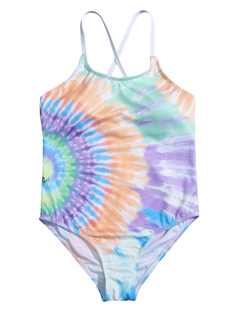 GYRATEDREAM Girls 1-Piece Sport Swimsuit Off Shoulder Summer Floral ...