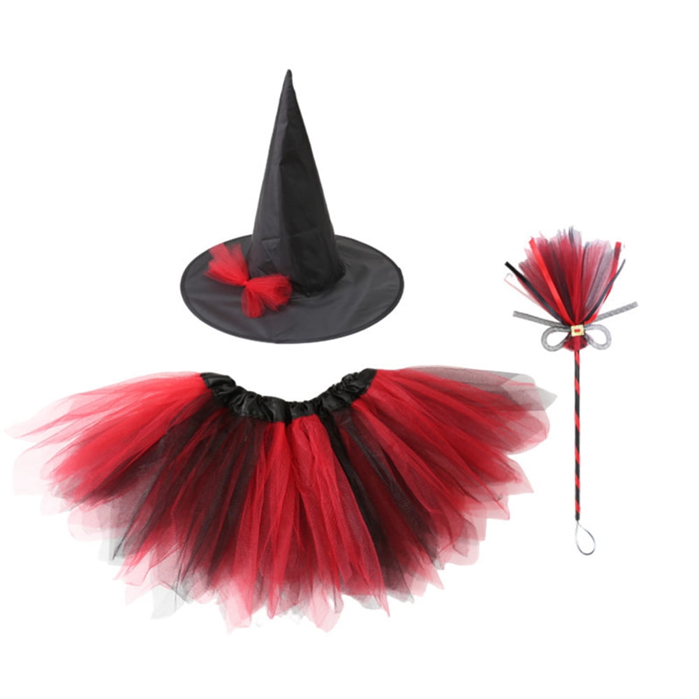 GYRATEDREAM Girls 3Pcs Halloween Costume Dress up Kids Cosplay Witch ...