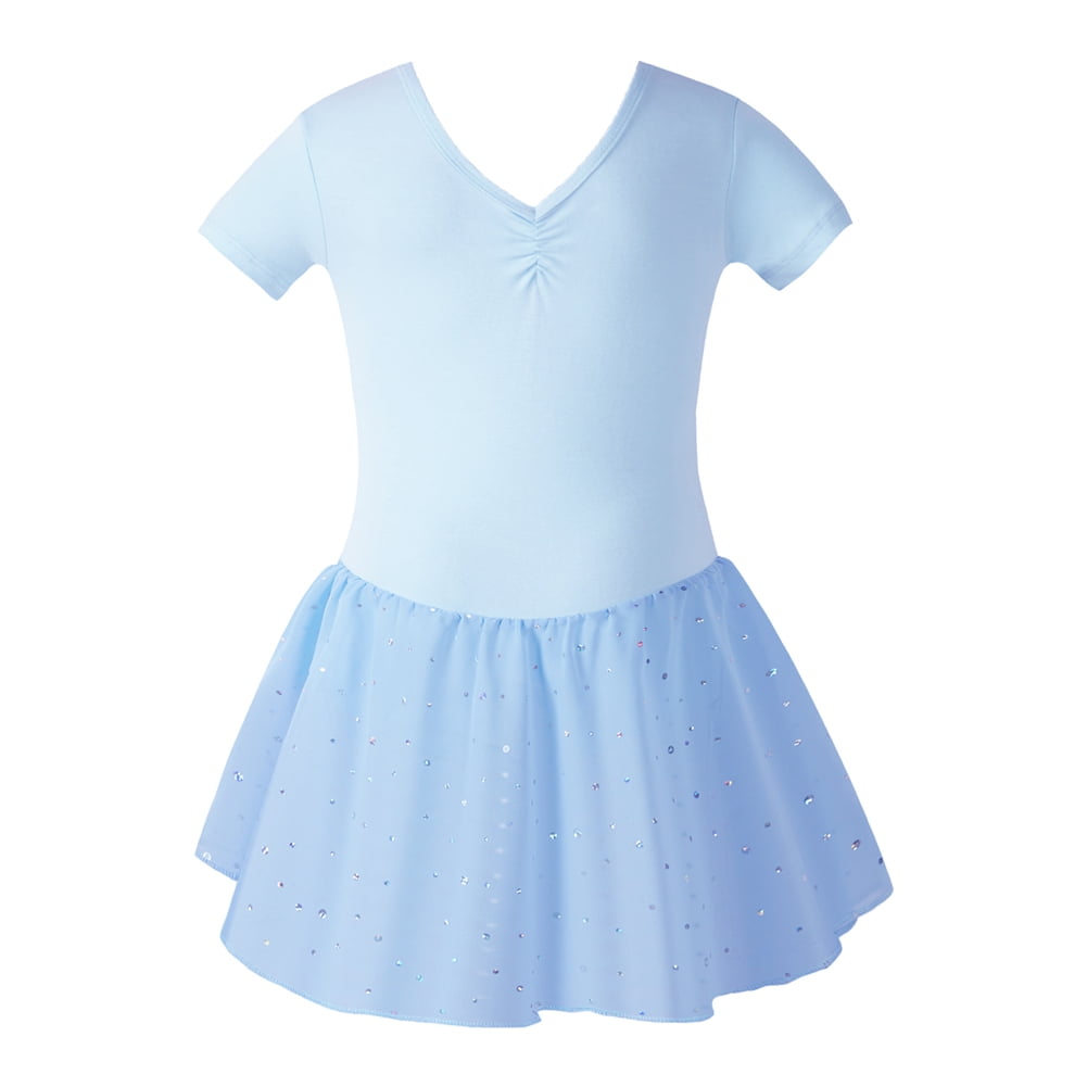 GYRATEDREAM Girls Ballet Leotards Ruffle Sleeve Sparkle Dance Leotard ...