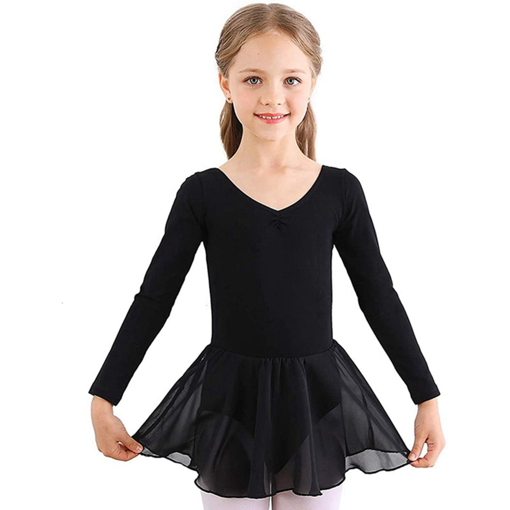 GYRATEDREAM Girls Ballet Long Sleeve Skirted Leotards with Tutus Skirt ...