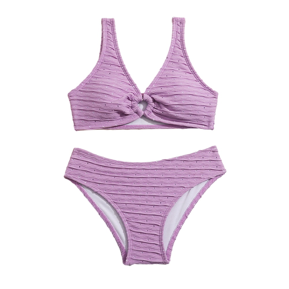 GYRATEDREAM Girls Bikini Set Two Piece Kids Color Block Swimsuit Teen ...